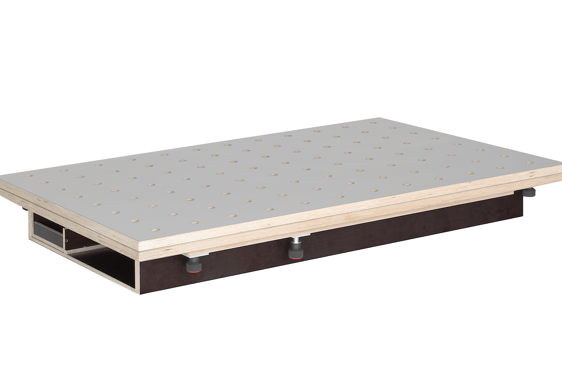 RUWI table top HPL swivel - perforated grid panel with drawer - RUWI I ...